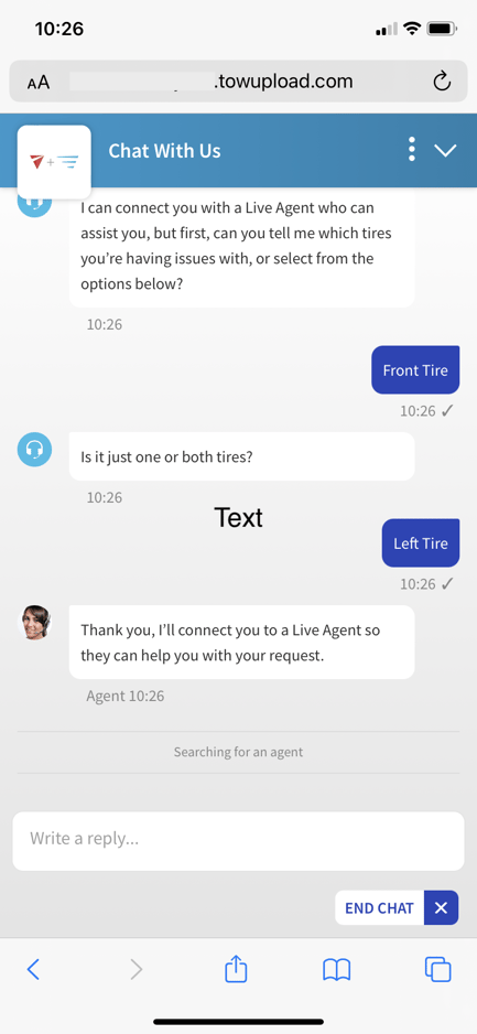 How can customers get support when requesting through mobile web?